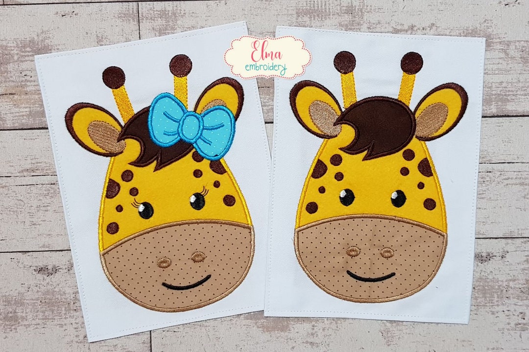 Giraffe Face Applique - Machine Embroidery Design Set (digital Download ...