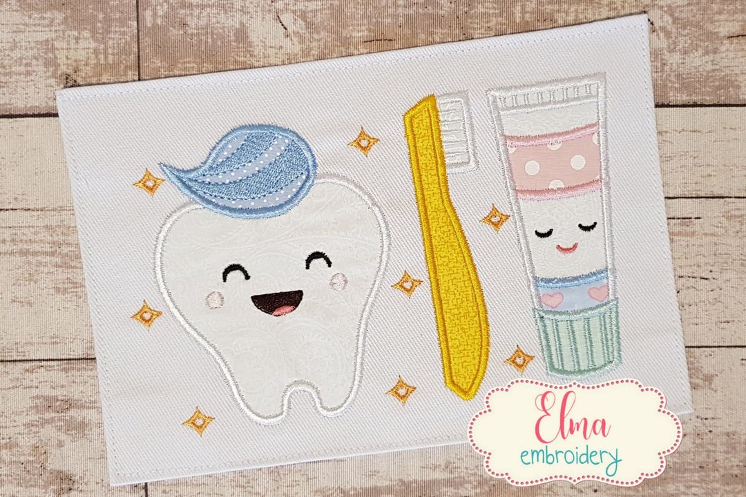 Brush Your Teeth - Machine Embroidery Design - Applique Embroidery ...