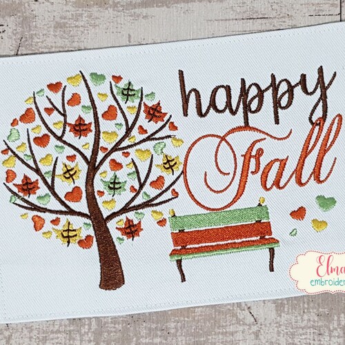 Machine Embroidery Design Applique Happy Fall Yall Scallop - Etsy