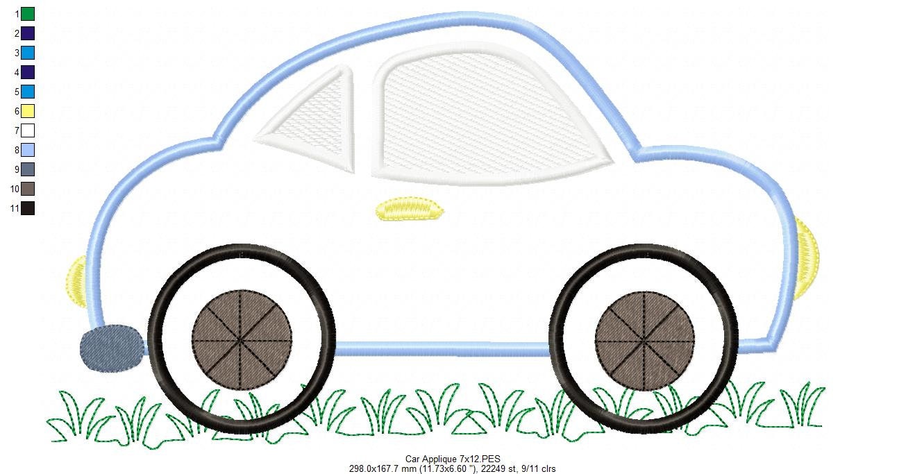 Car Applique Embroidery Design 5x7 6x10 7x12 Machine | Etsy