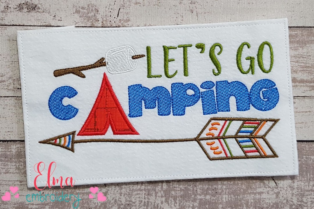 Camping Embroidery Design – Applique, 5x7 5x8 6x10 7x12 (digital ...