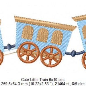 Cute Little Train - Machine Embroidery Design - Fill Stitch - Newborn ...
