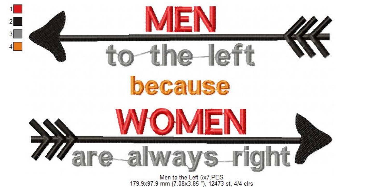 Men to the Left Because Women Are Always Right Quote 4x4 - Etsy