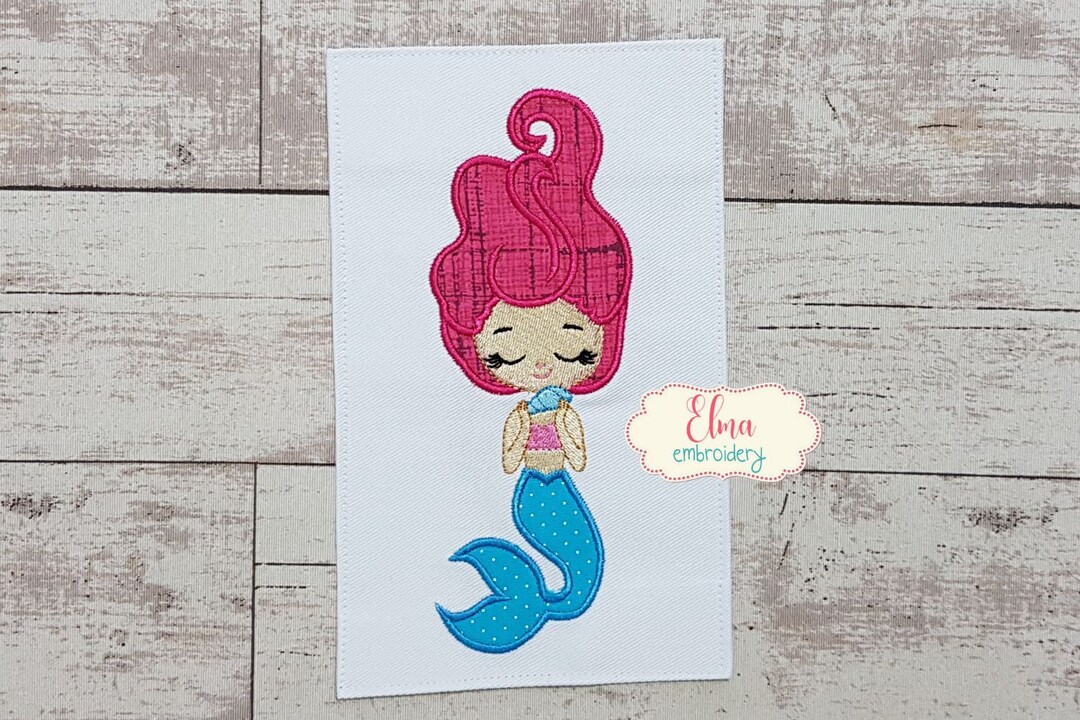 Mermaid Applique - Machine Embroidery Design (digital Download) - Etsy