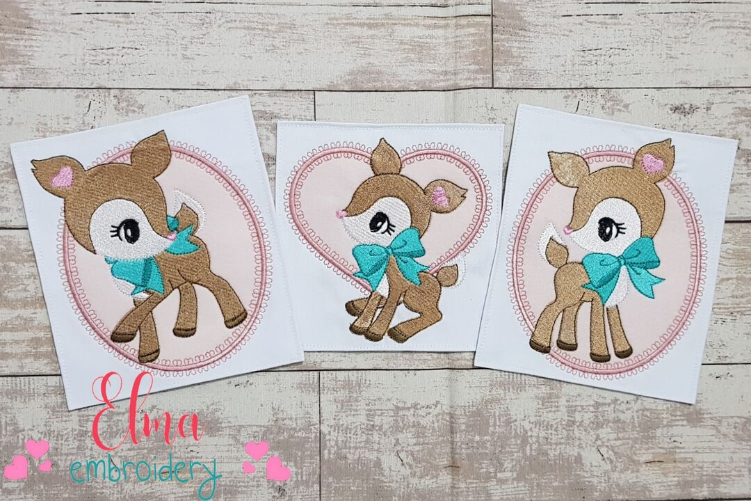 Baby Deer Little Doe Frame Machine Embroidery Design - Applique ...