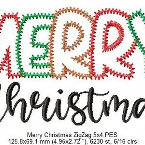 Merry Christmas Zig Zag Applique: Bells Embroidery Design (digital Download) - Etsy