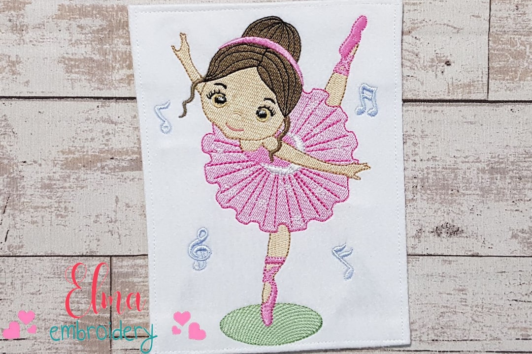 Ballerina Fill Stitch Embroidery Design (4x4 5x4 5x7 5x8 6x10 7x12 ...