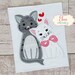 Cats in Love Machine Embroidery Design: Applique (4x4 5x5 6x6 7x7) - Etsy