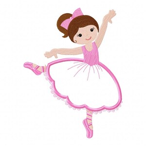 Ballerina Applique: Dancing Girl Machine Embroidery Design (4x4 5x4 5x7 ...