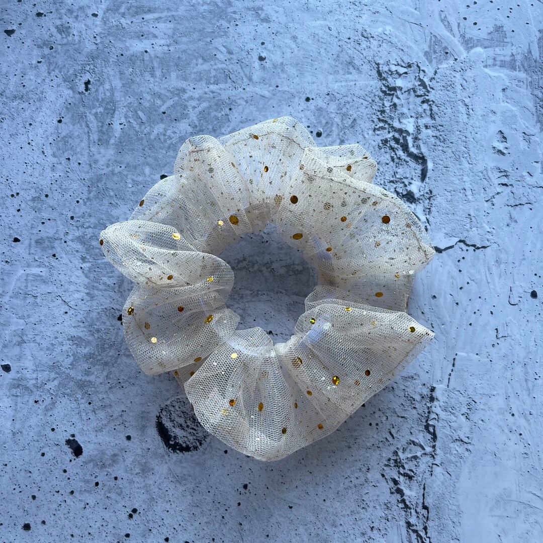 Gold Sparkle Scrunchie - Etsy