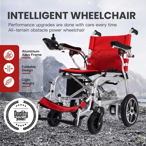 ARTEMIS PRO (red)-lightweight Foldable Electric Wheelchair 500W -12 ...