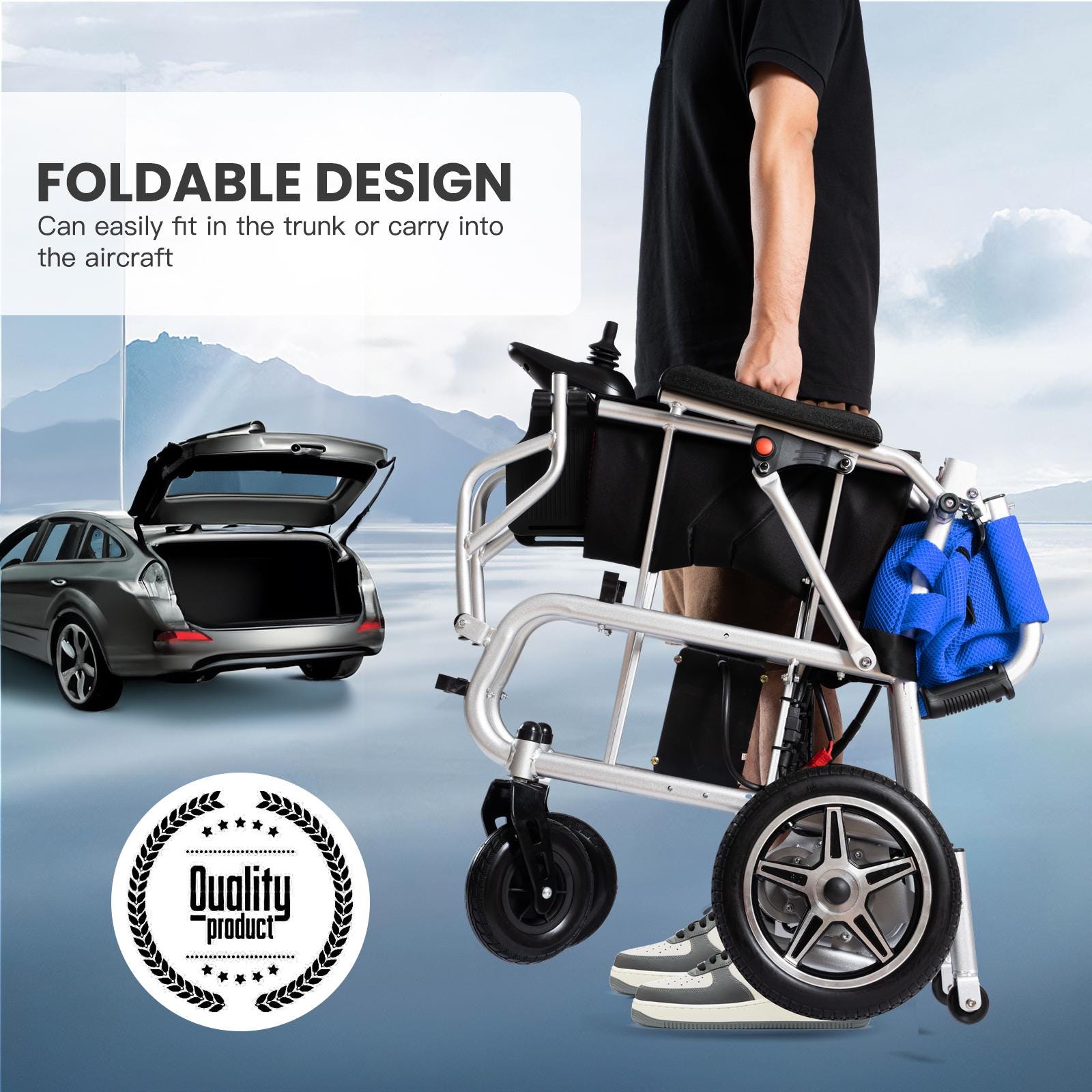 ARTEMIS PRO (red)-lightweight Foldable Electric Wheelchair 500W -12 ...