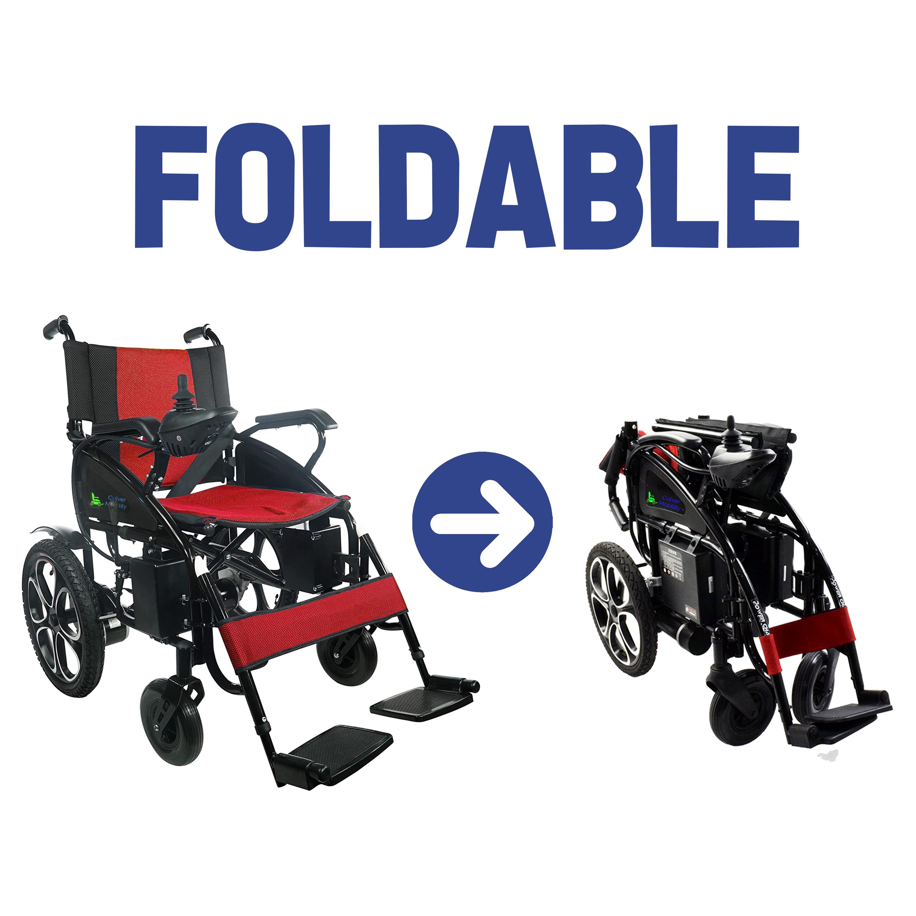 ARTEMIS (BLUE) - Folding Lightweight Electric Wheelchair 265lbs - 500W ...