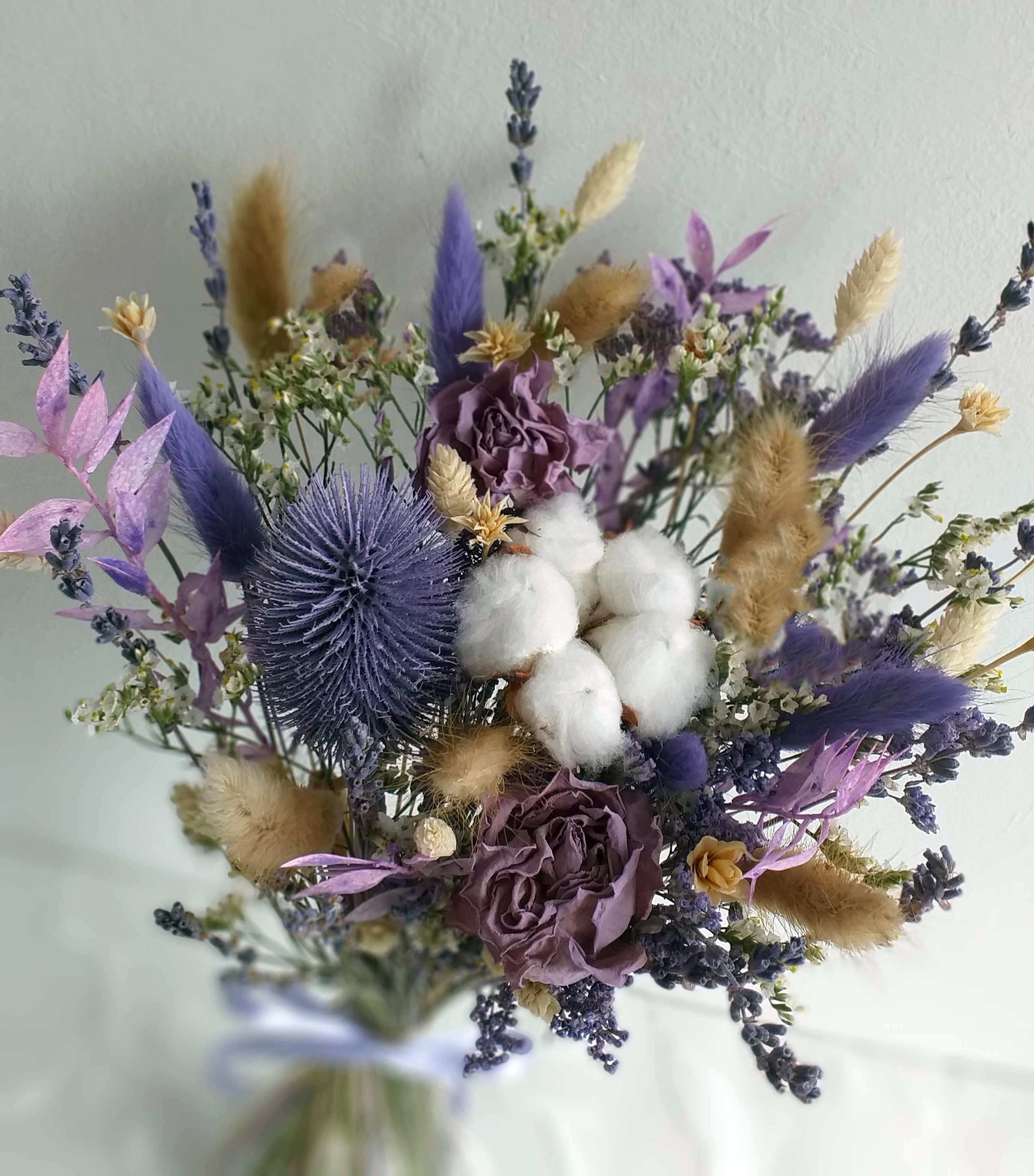 Purple dried flower bouquet Dried flowers Dry flower | Etsy