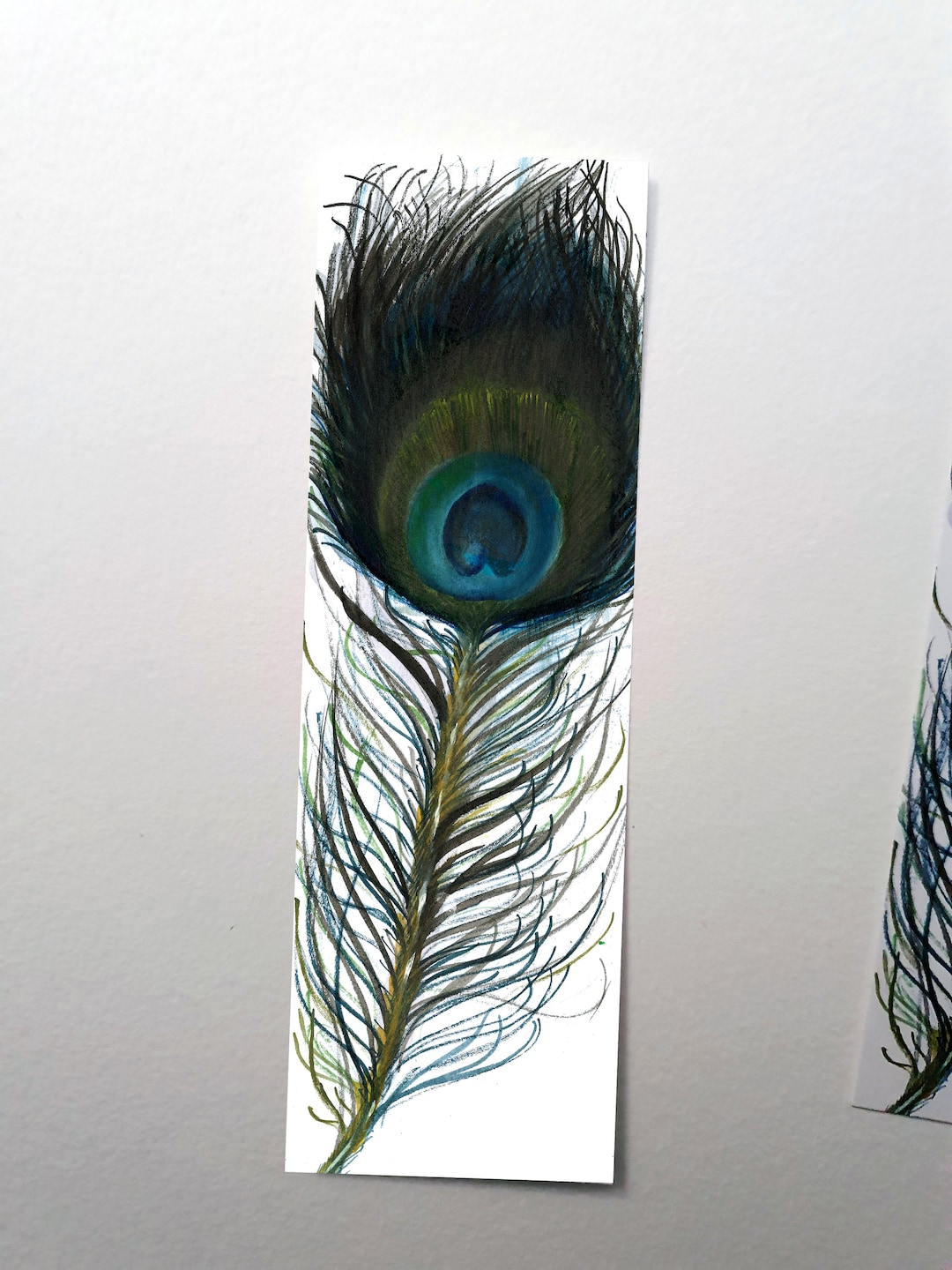 Bookmarks| Peacock Feather Bookmark | Feather Bookmark| Watercolour ...