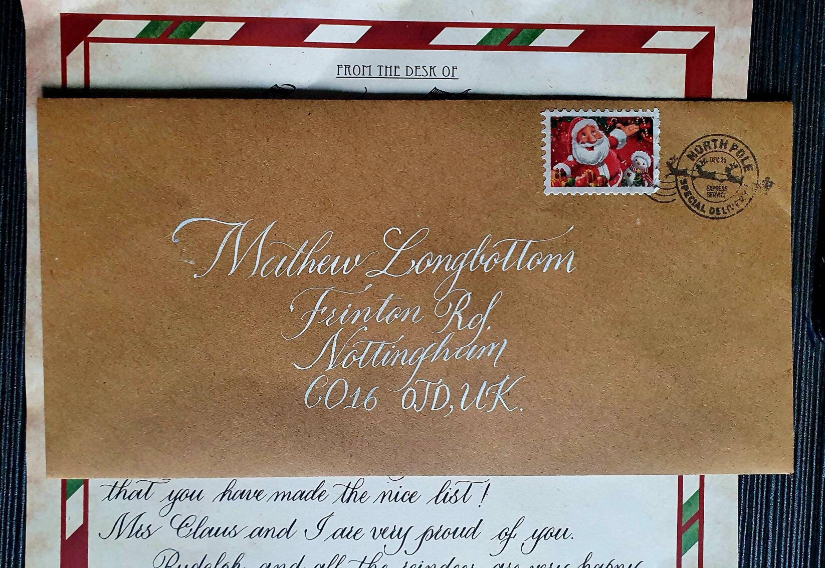 Custom Calligraphy Letter From Santa/ Letter From Sinterklaas/ Child's ...
