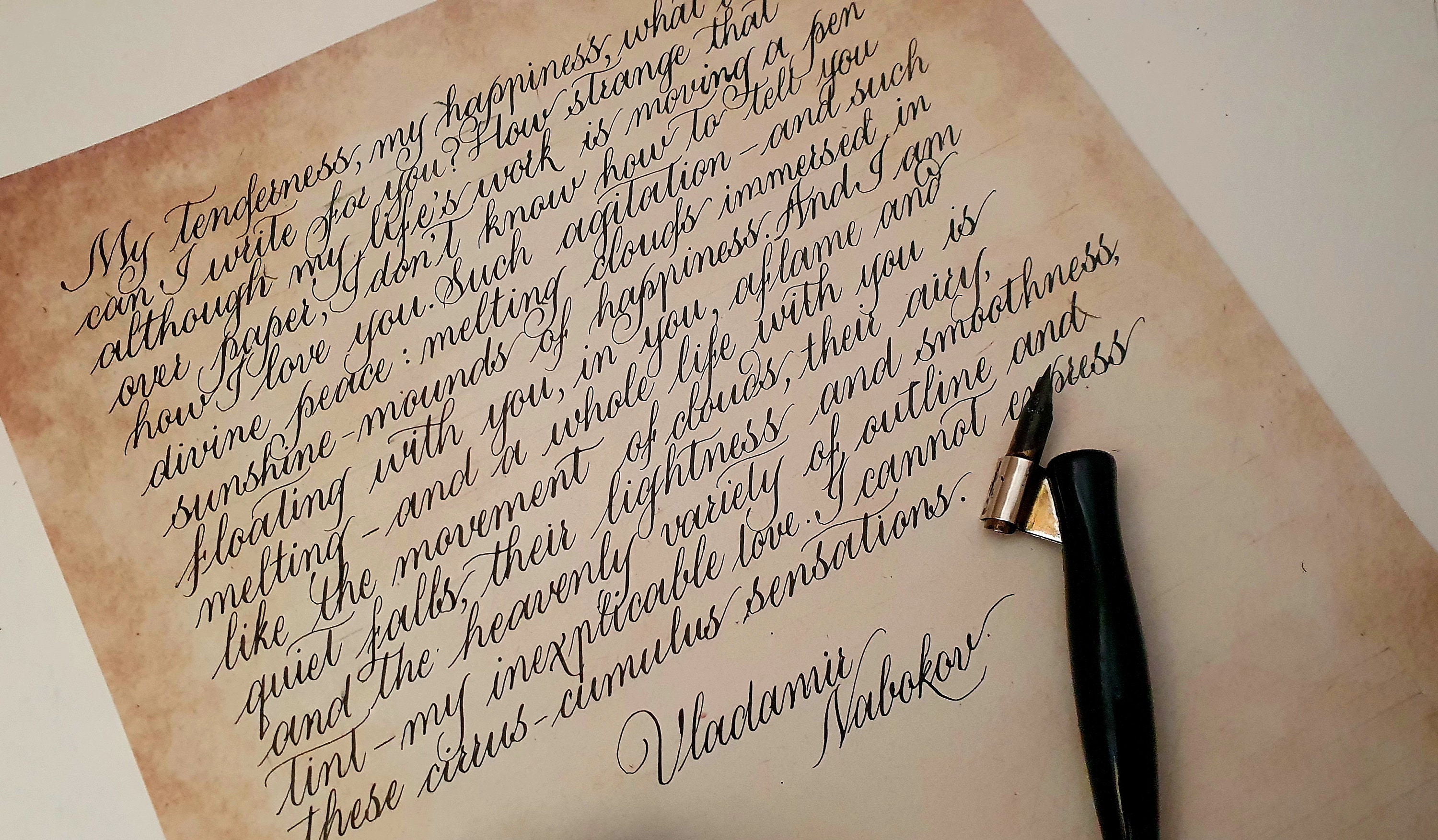 Custom Vintage Calligraphy Love Letter, Wedding Vows, Proposal, Poems ...