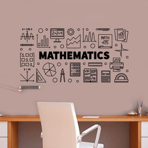 Mathematics Wall Vinyl Decal Sticker Education Science School | Etsy