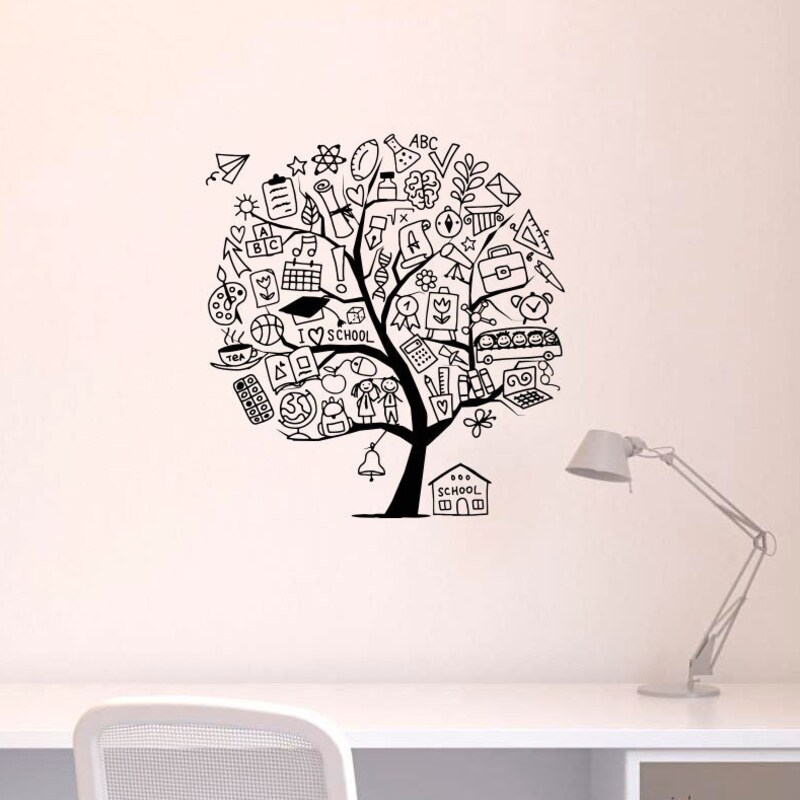 Library Tree Wall Decal - Etsy