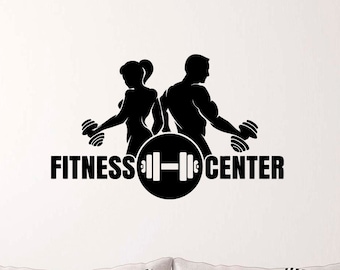 Fitness Gym Wall Vinyl Decal Sticker Workout Sport Home Decor - Etsy