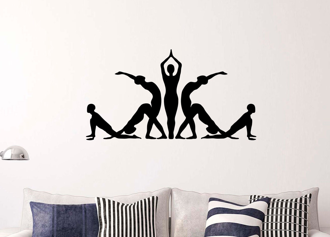 Yoga Postures Wall Vinyl Decal Home Office Fitness Lifestyle Sticker ...