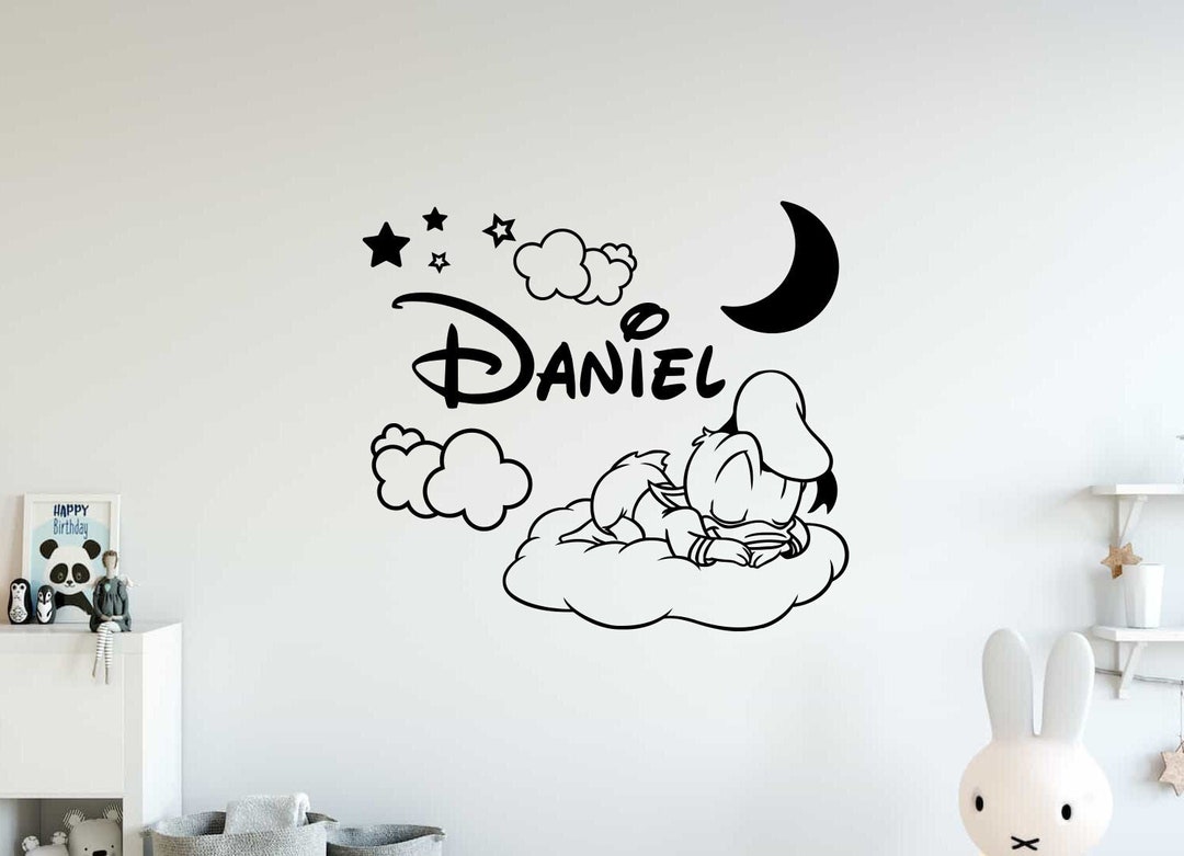 Custom Name Donald Duck Wall Decal Personalized Vinyl Sticker Nursery ...