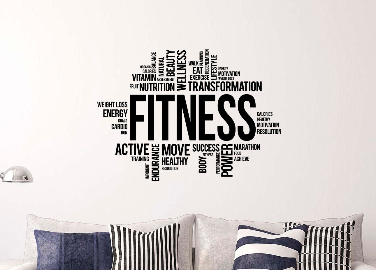 Fitness Word Cloud Wall Vinyl Decal Sticker Gym Sport Health - Etsy