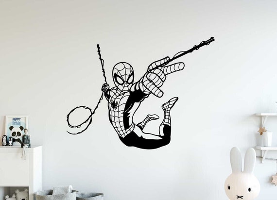Spider Man Wall Decal Superhero Vinyl Sticker Kids Playroom - Etsy