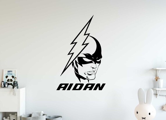 Custom Name Flash Wall Decal Personalized Vinyl Sticker | Etsy