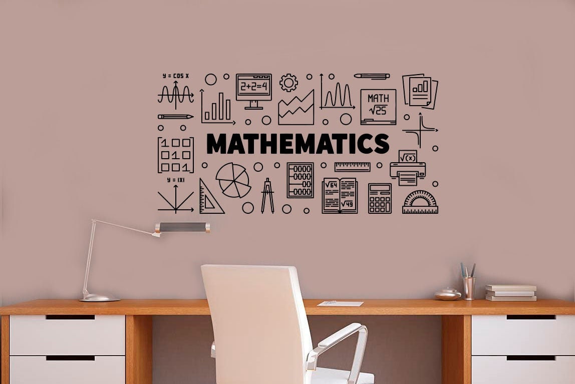 Mathematics Wall Vinyl Decal Sticker Education Science School | Etsy