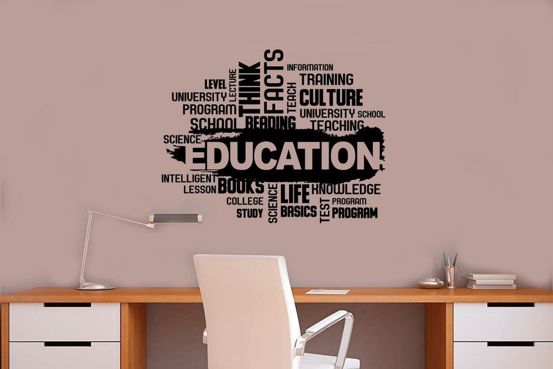 Education Wall Vinyl Decal Word Cloud Sticker Science School Supplies ...