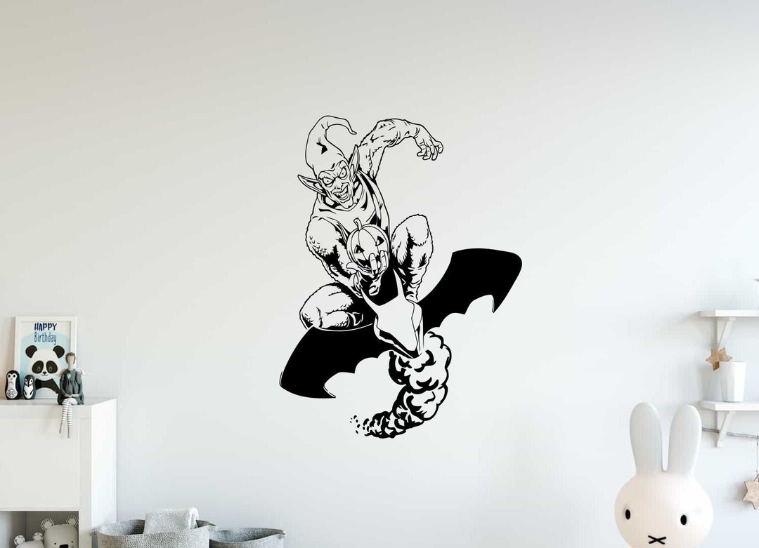 Green Goblin Wall Decal Vinyl Sticker Supervillain Kids Playroom Art ...