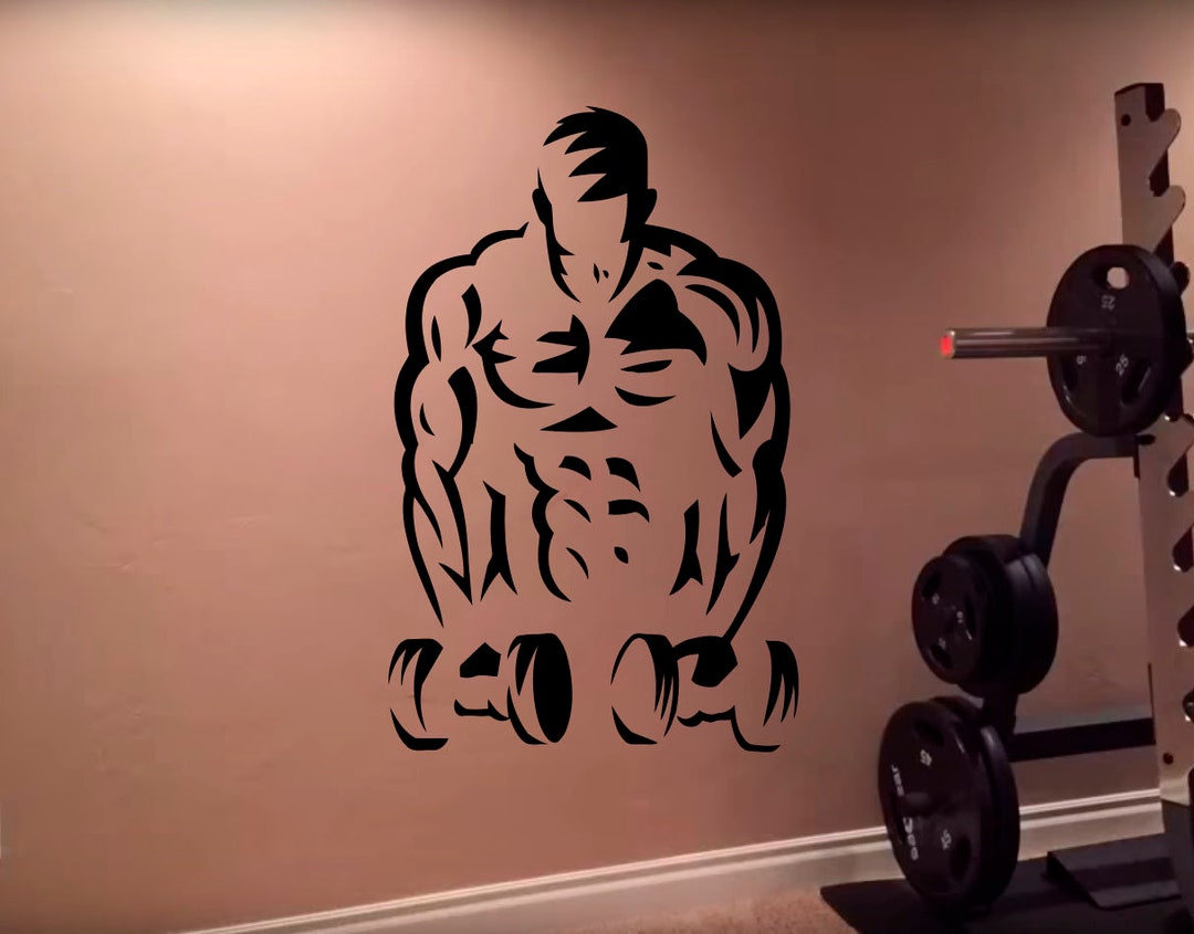Bodybuilder Athlete, Wall Decal Vinyl Sticker, Fitness Gym Sport Decor ...