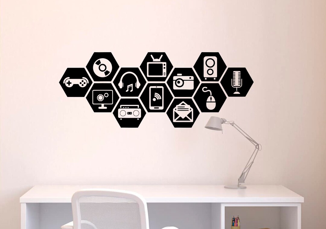 Technology Social Media Wall Decal Vinyl Sticker Home Creative Office ...