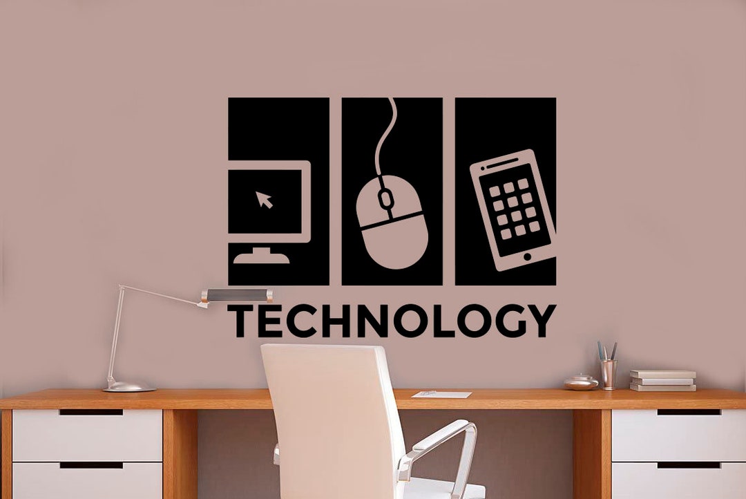 Computer Technology Wall Decal Vinyl Sticker Home Creative Office Decor ...