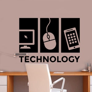 Computer Technology Wall Decal Vinyl Sticker Home Creative Office Decor ...