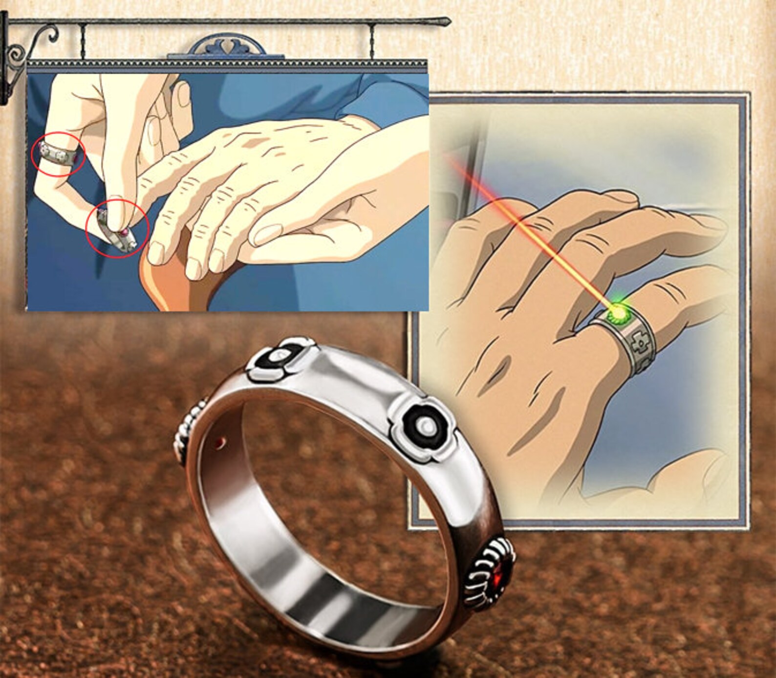 S925 Sliver Howl's Moving Castle Ring Anime jewelry | Etsy