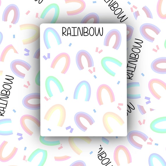 Rainbow Sticker Sheet Bullet Journal Sticker Matte - Etsy