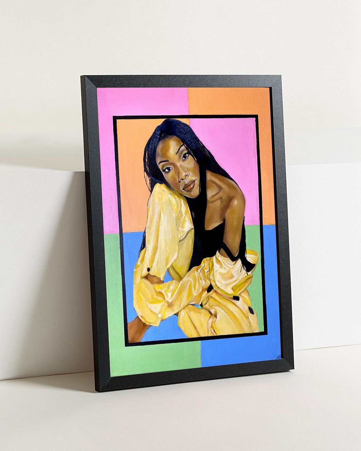90s Brandy Norwood Painting - Wall Art Print , 3D Print, Black Art - Etsy