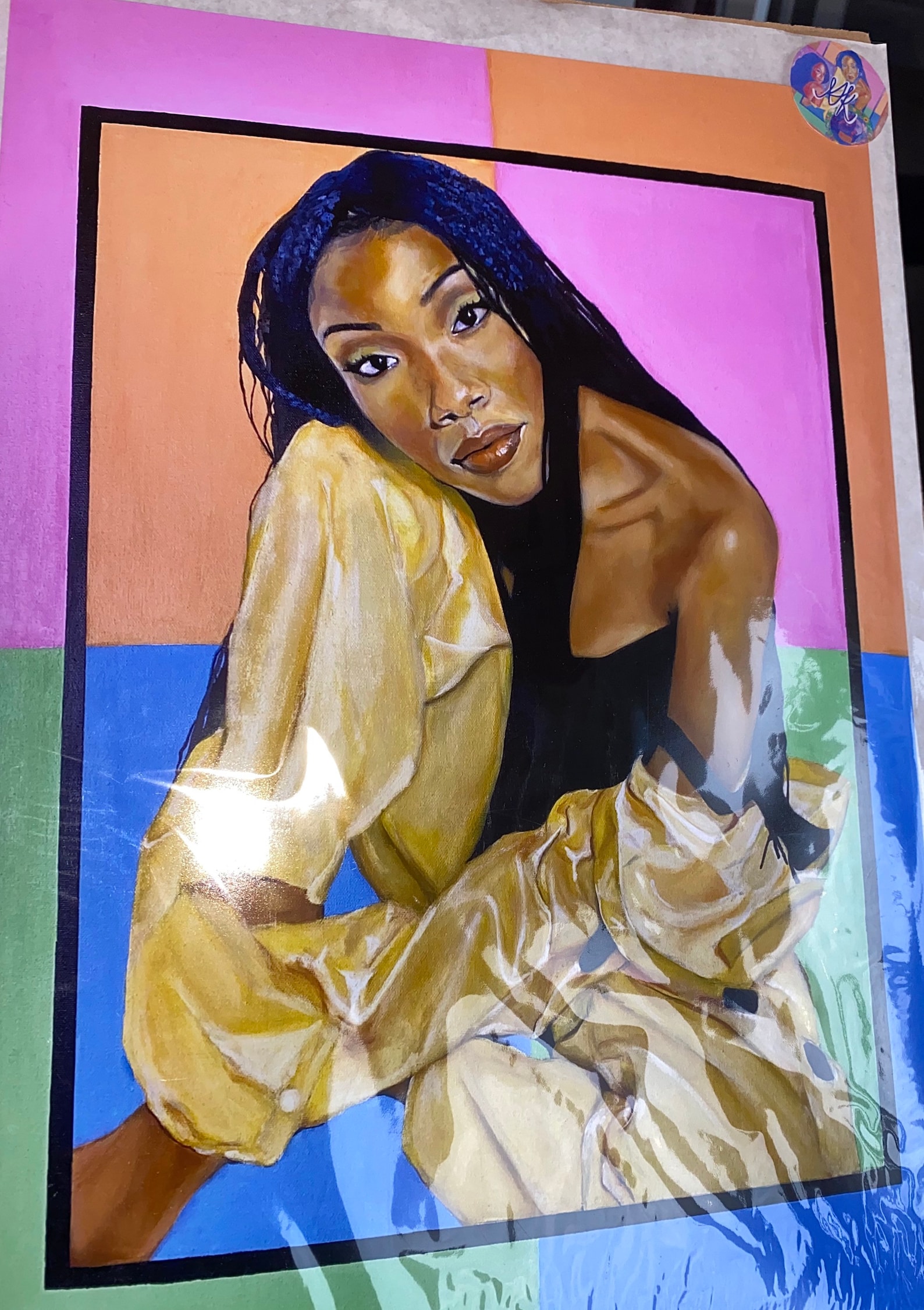 90s Brandy Norwood Painting - Wall Art Print , 3D Print, Black Art - Etsy