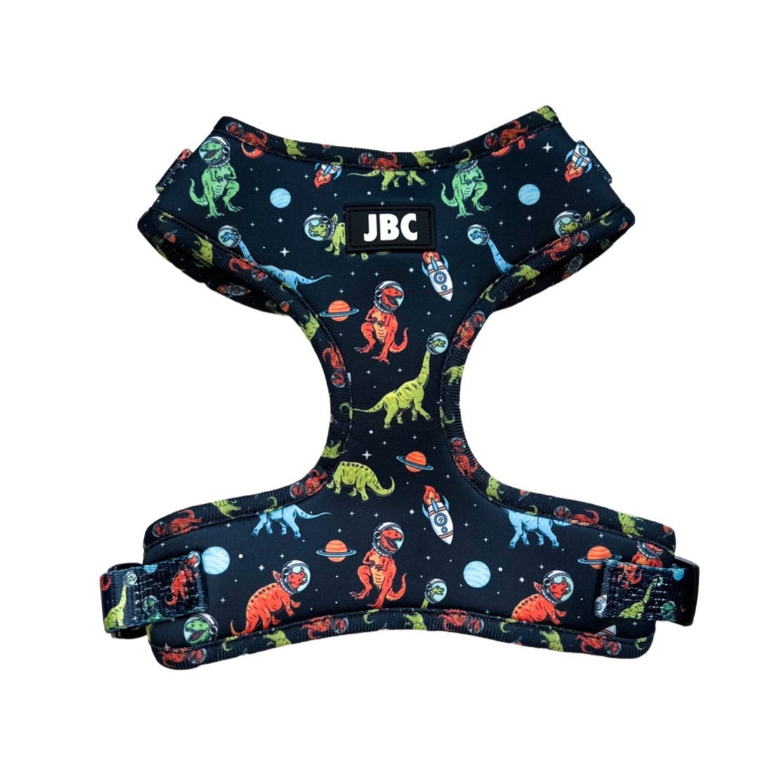 Dinosaur Space Dog Harness Set, No Pull Adjustable Harness With ...
