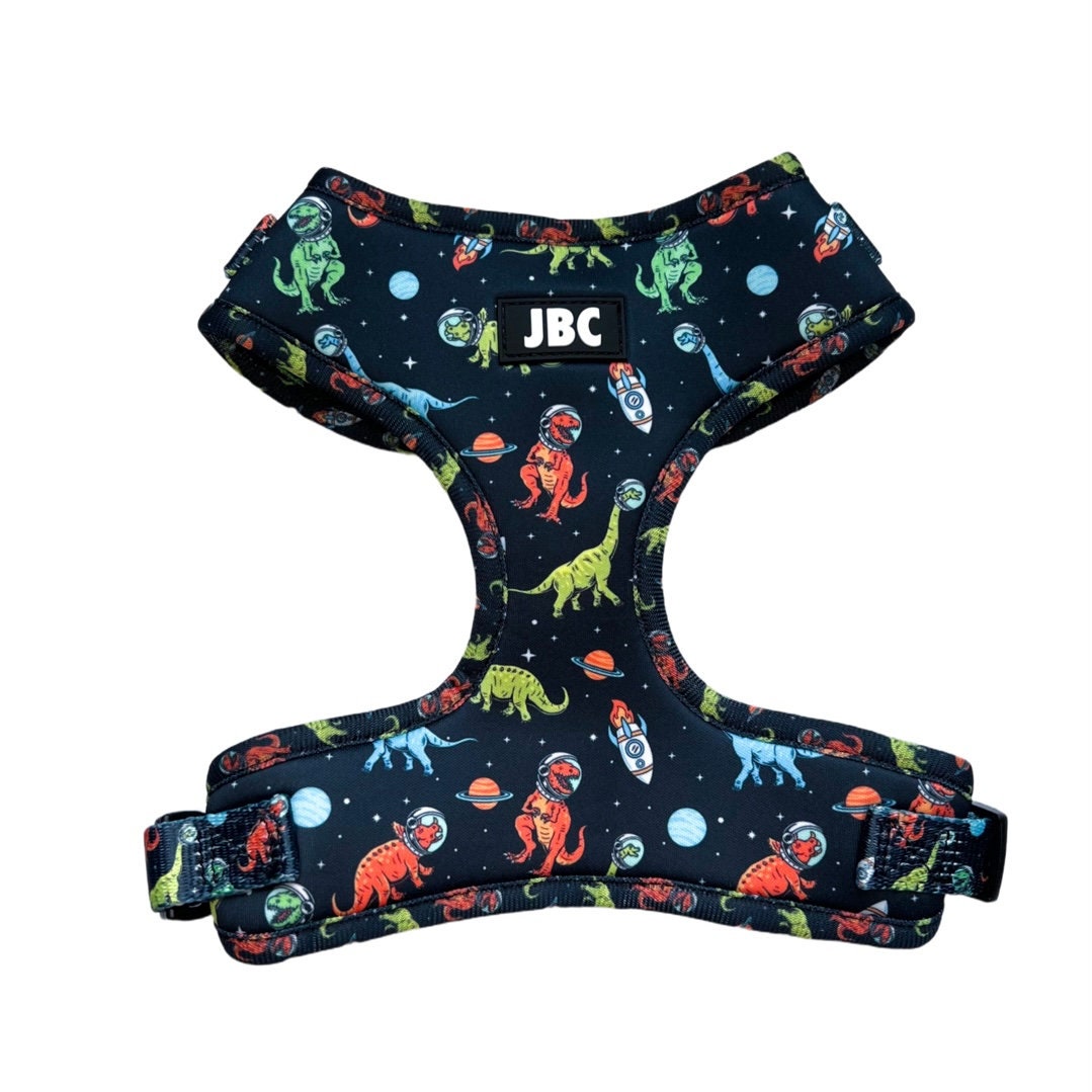 Dinosaur Space Dog Harness Set, No Pull Adjustable Harness With ...