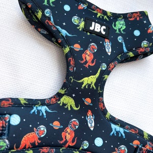 Dinosaur Space Dog Harness Set, No Pull Adjustable Harness With ...