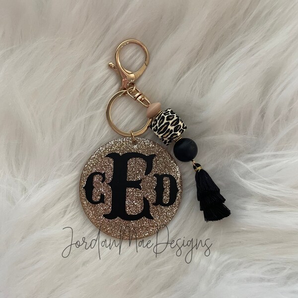 Monogram Keychain - Etsy