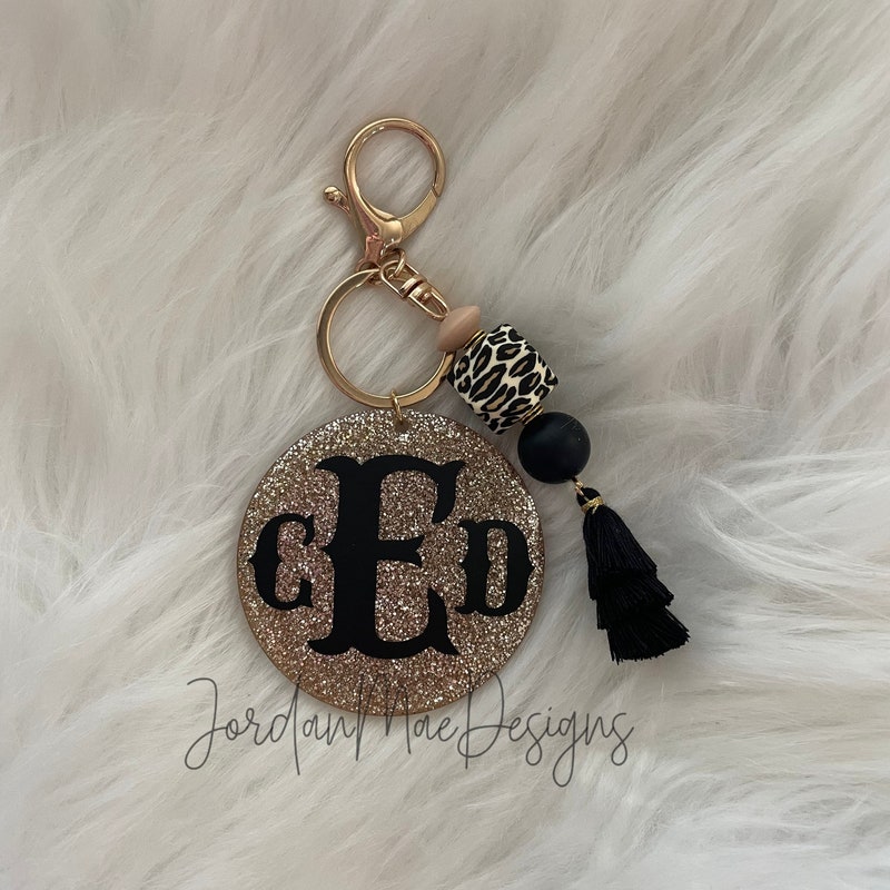 Initial Keychain - Etsy