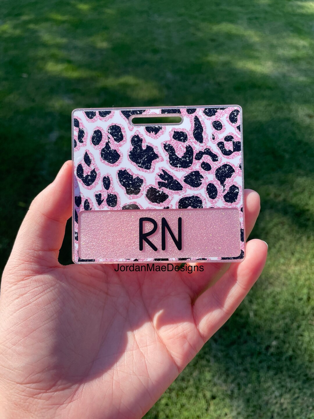 Pink and Black Leopard Badge Buddy | Cheetah Badge Buddy | Leopard ...