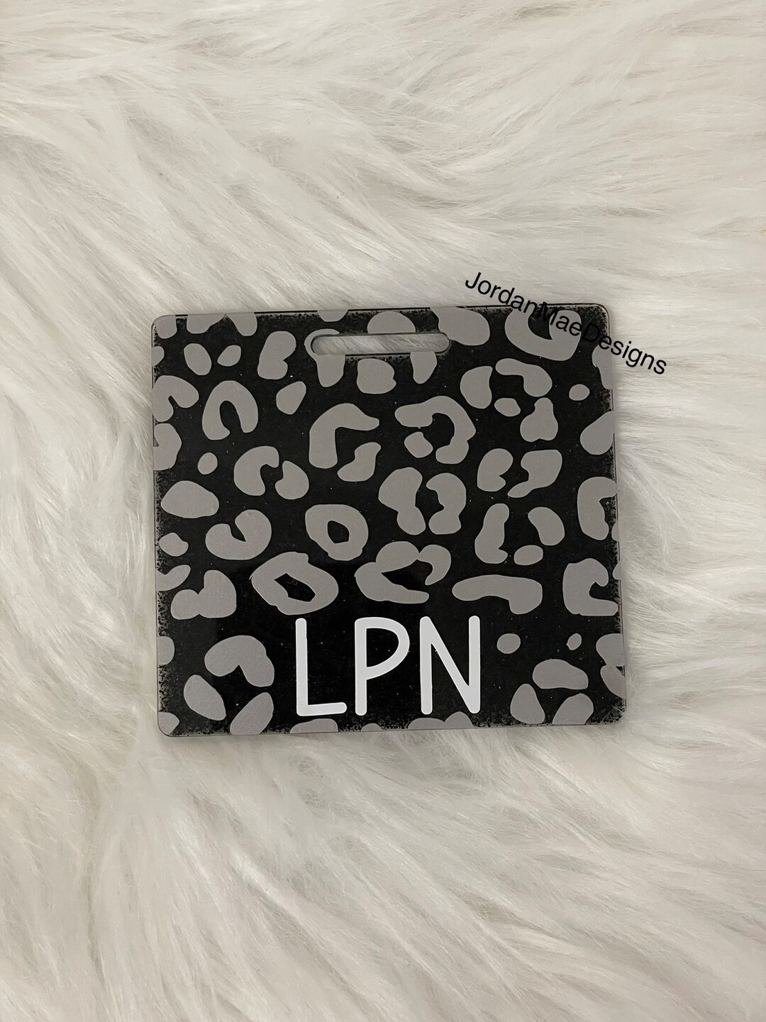 Black and Sliver Leopard Badge Buddy Snow Leopard Glitter Badge Buddy ...