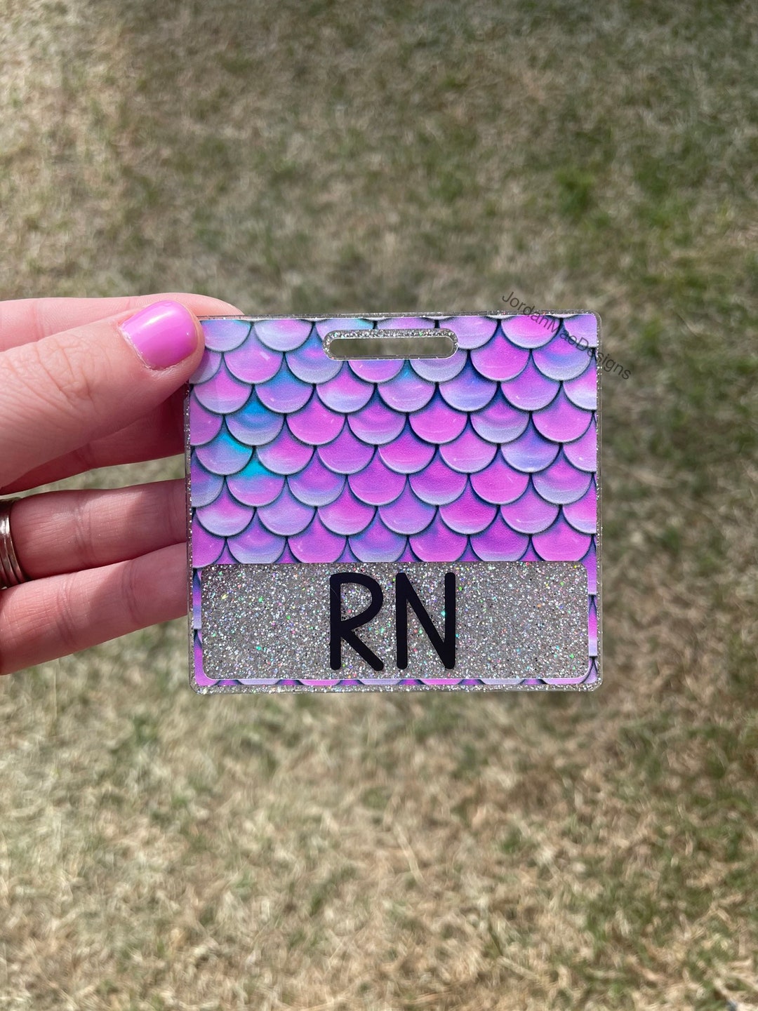 Mermaid Badge Buddy | Glitter Badge Buddy | Mermaid Scales | Id Holder ...