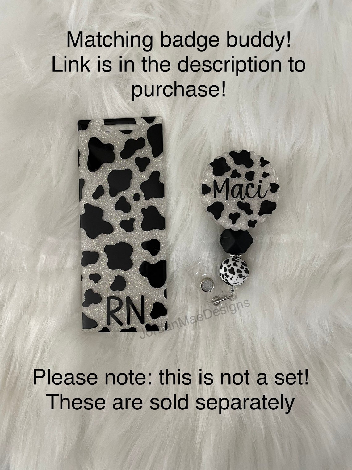Cow Print Badge Reel Personalized Beaded Badge Reel - Etsy