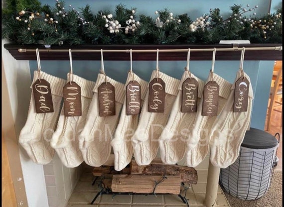 Personalized Christmas Stocking Tags Custom Christmas - Etsy